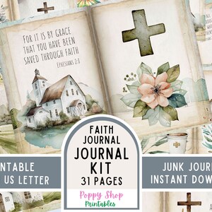 Faith Junk Journal Kit, Christian, Prayer Journal, Journal Pages, Faith ...