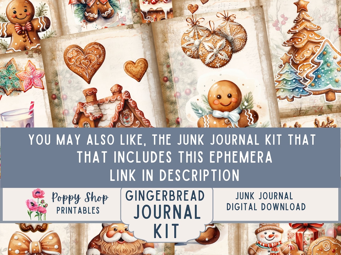 Gingerbread Cookie Ephemera, Christmas Cookies, Gingerbread Boy, Junk ...