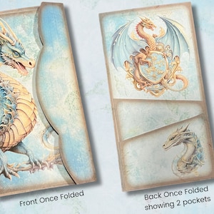 Dragon Junk Journal Printable Folio, Folding Pocket Folder, Folio ...
