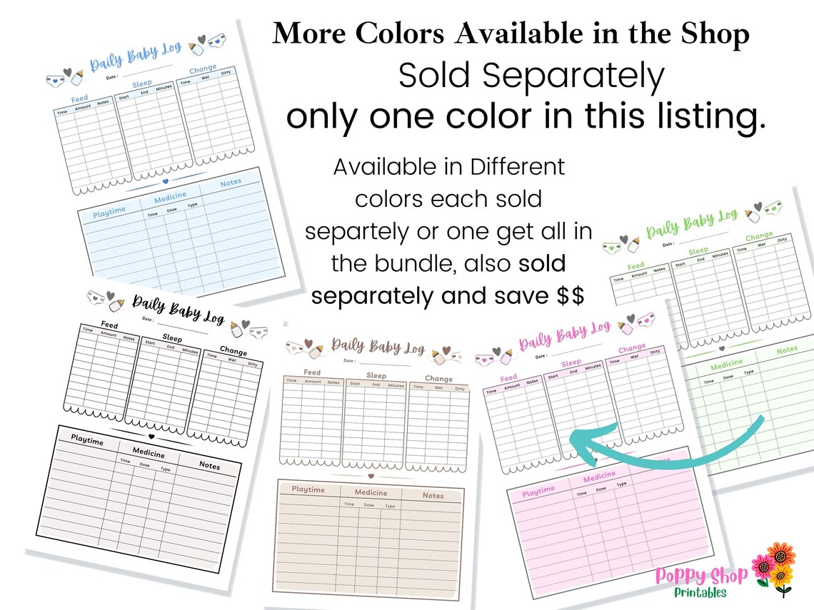 Daily Baby Log Printable Baby Log Pink Boho Baby Printable - Etsy