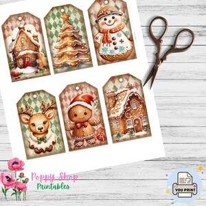 Gingerbread Christmas Gift Tags, Gingerbread, Kids Christmas Gift Tags ...