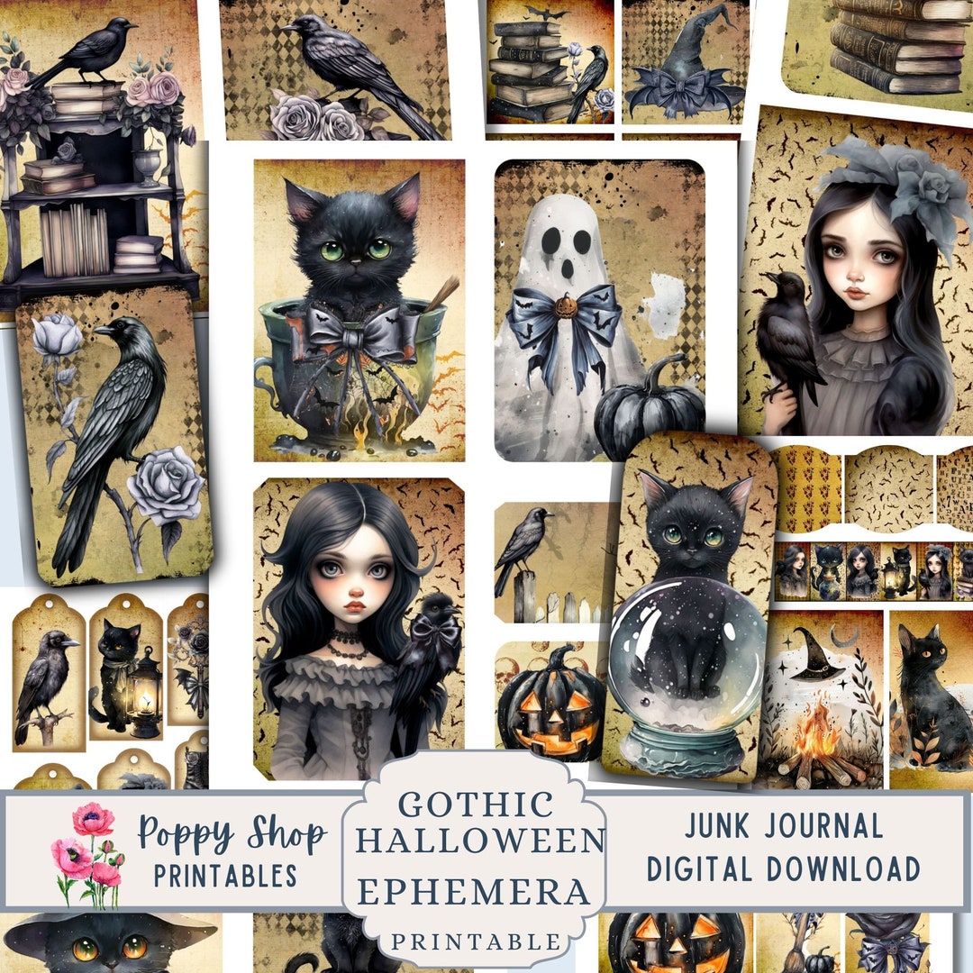 Gothic Ephemera, Halloween Printable, Ephemera, Gothic Halloween, Goth ...