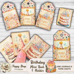 Mini Book, Printable Mini Book, Miniature Book, Birthday Ephemera ...