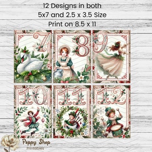 12 Days of Christmas Cards, Twelve Days of Christmas, ATC Cards ...