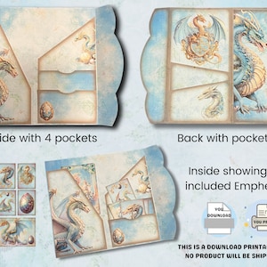 Dragon Junk Journal Printable Folio, Folding Pocket Folder, Folio ...