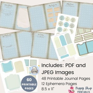 Baby's First Year, Baby Boy, Junk Journal Kit, Blue, Baby Journal, Gift ...