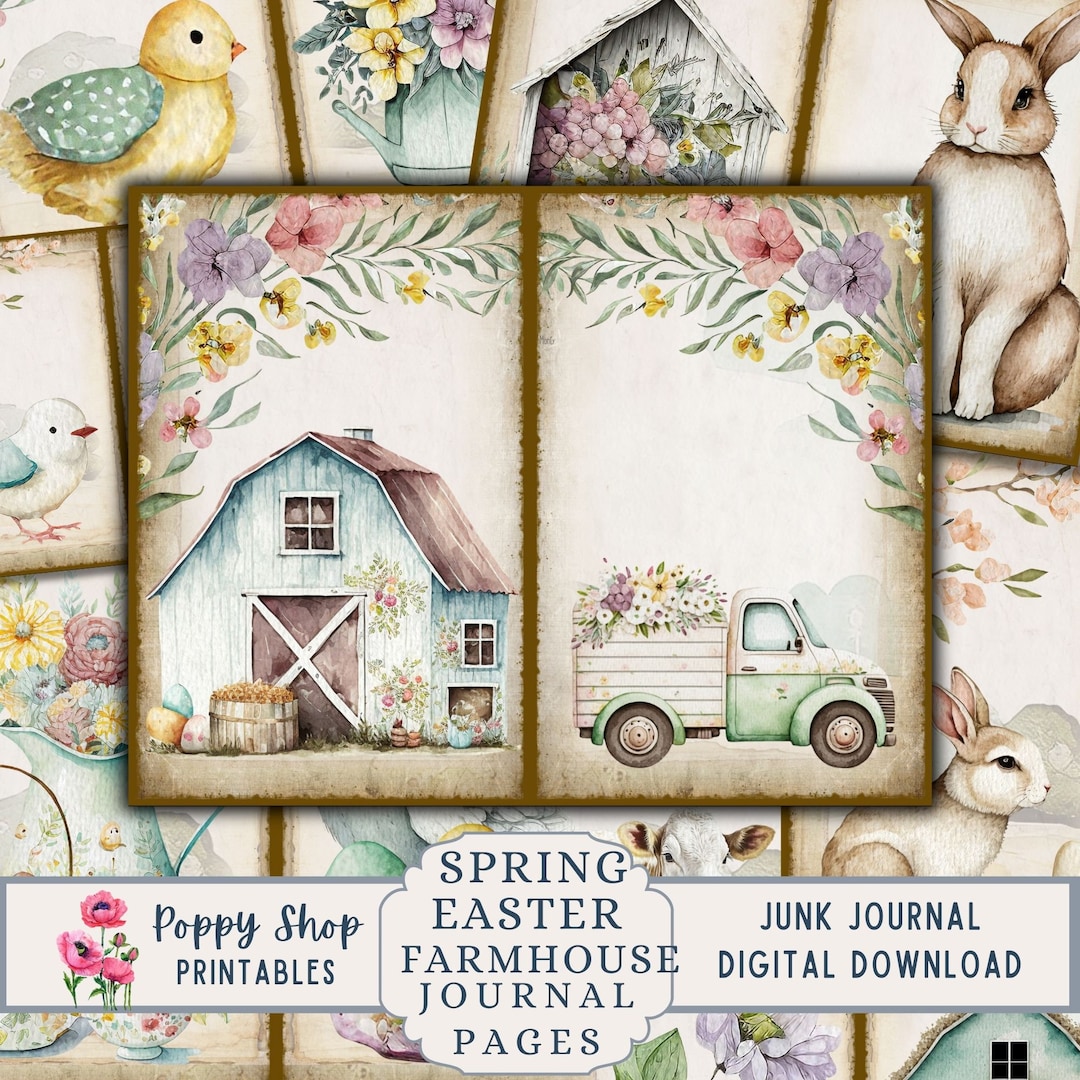 Spring Junk Journal, Easter Junk Journal Kit, Farm Junk Journal ...