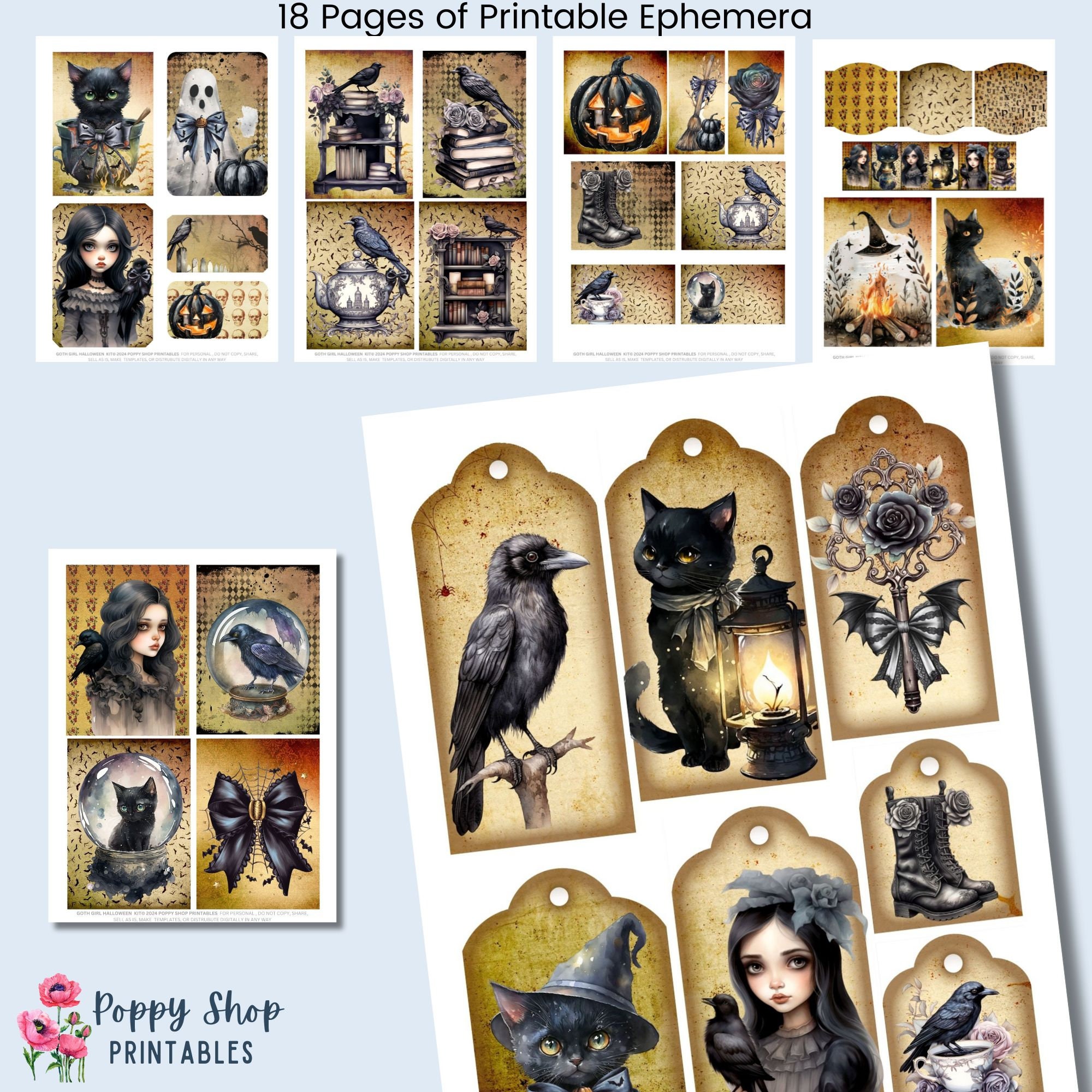 Gothic Ephemera, Halloween Printable, Ephemera, Gothic Halloween, Goth ...