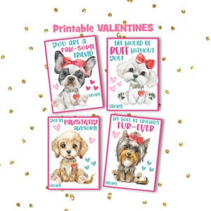 Puppyvalentines Day Cards, Dog Valentine, Printable, Classroom ...