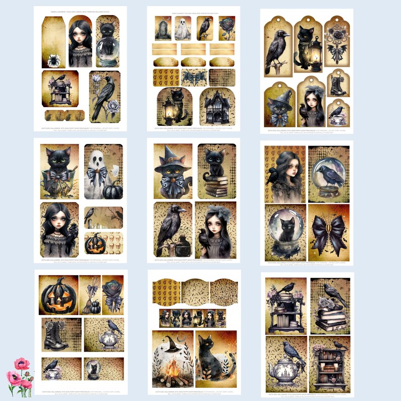 Gothic Ephemera, Halloween Printable, Ephemera, Gothic Halloween, Goth ...