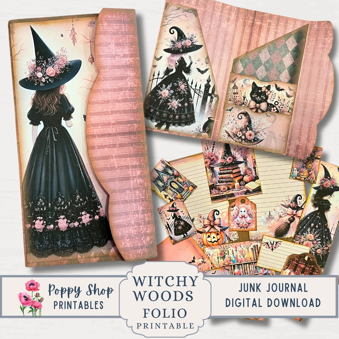 Witch Folio, Halloween Folio, Pink Halloween, Cottage Core, Junk ...