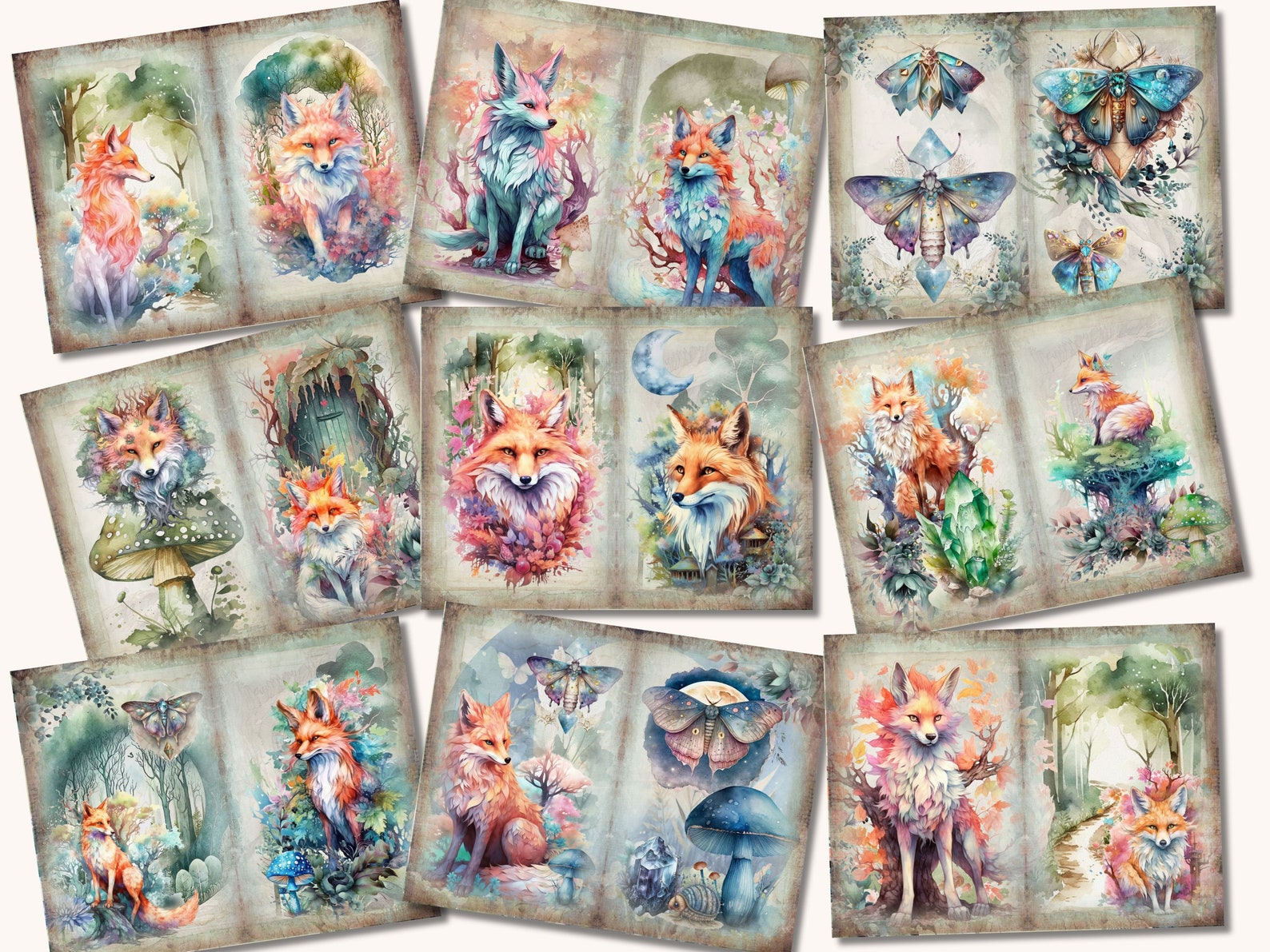 Mystical Fox Junk Journal Kit, Whimsical, Forest, Fantasy, Fox, Journal ...