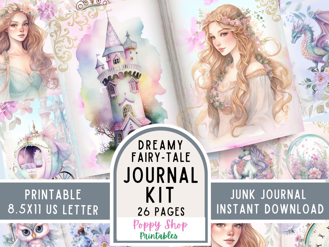 Fairy Tale, Junk Journal Kit, Pastel, Fairy Tale Journal Pages, Junk ...