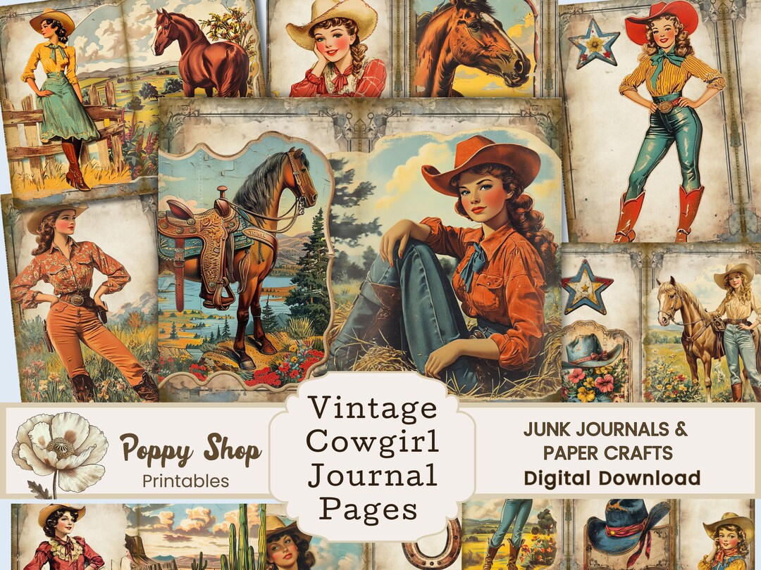 Cowgirl Junk Journal, Vintage Cowgirl, Western, Country, Junk Journal ...