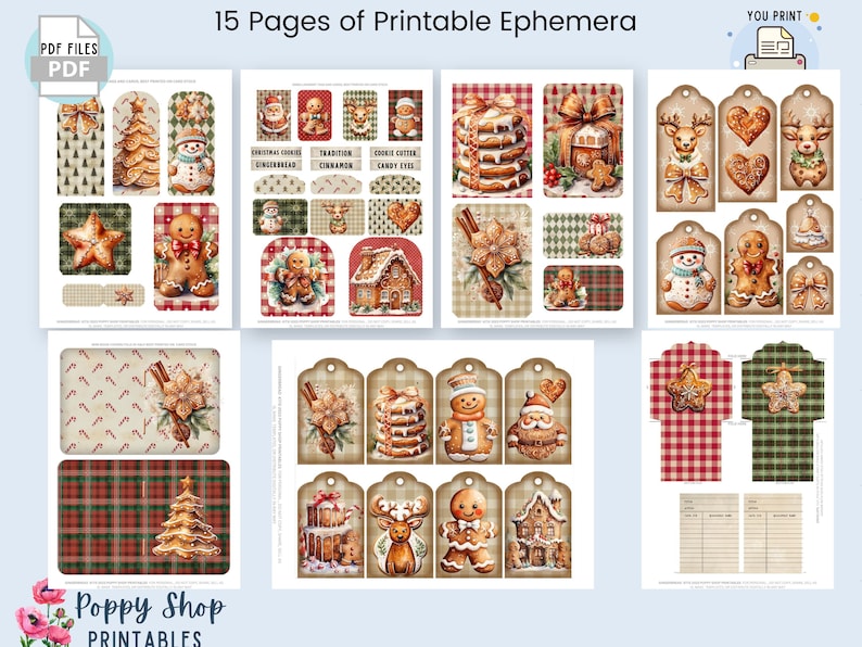 Gingerbread Cookie Ephemera, Christmas Cookies, Gingerbread Boy, Junk ...
