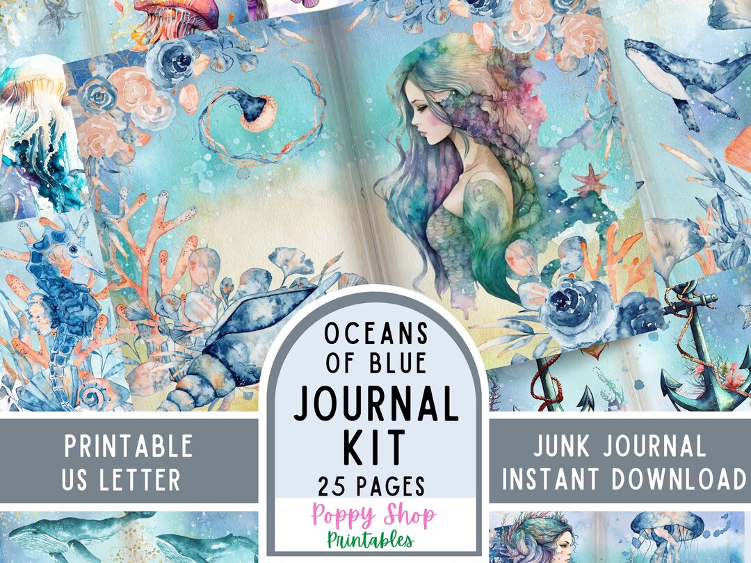 Ocean Junk Journal Kit, Sea Life Printable Junk Journal, Printable ...