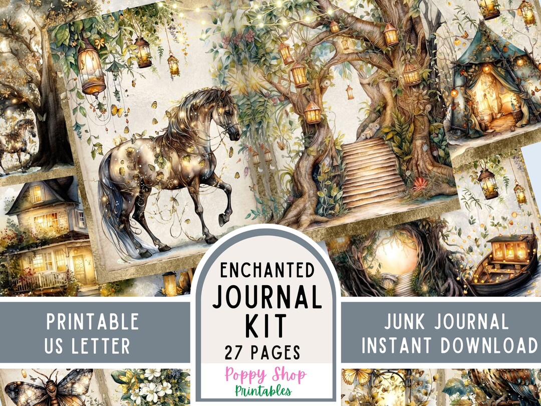 Enchanted Junk Journal Kit, Mystical, Forest, Journal Pages, Junk ...