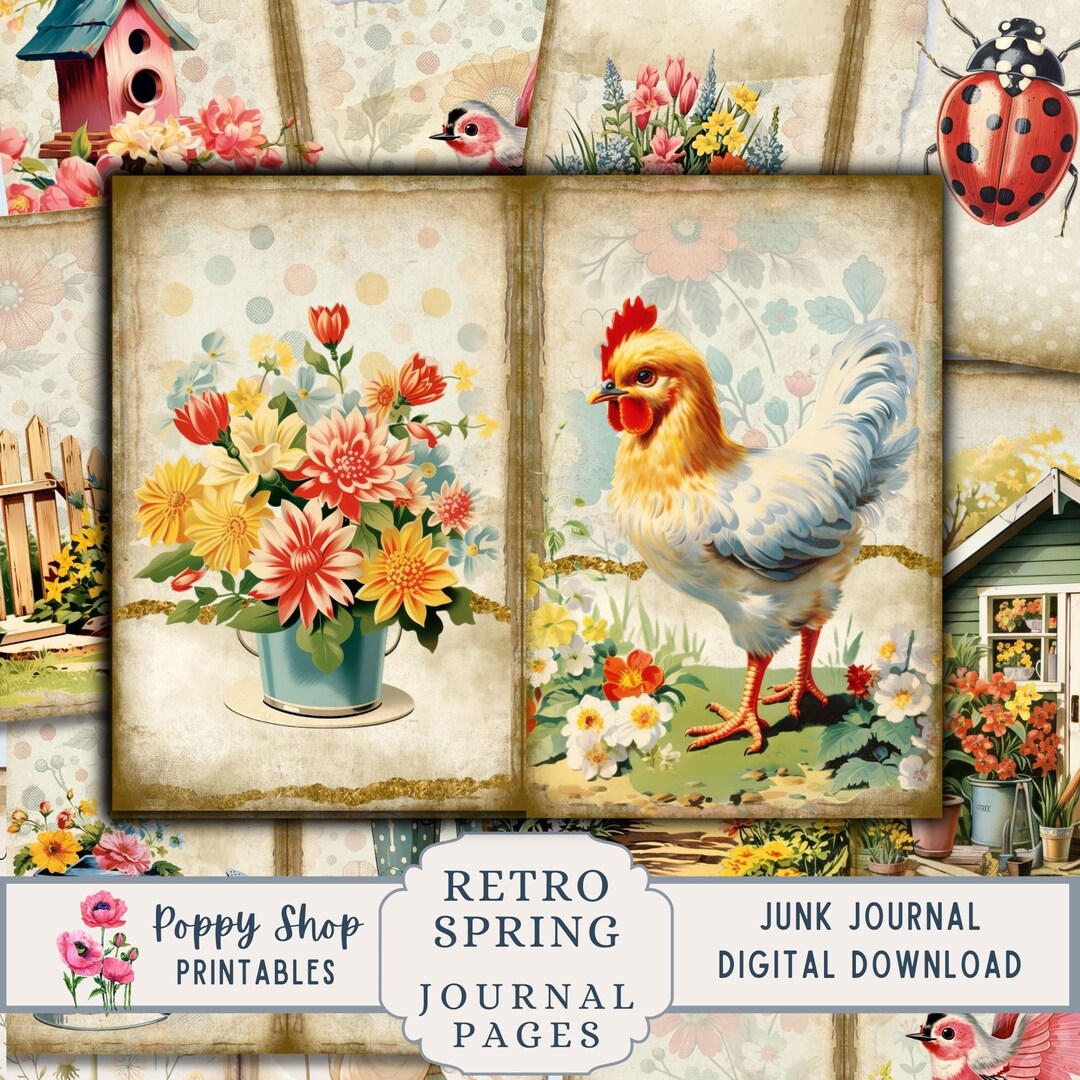 Spring Junk Journal, Retro, Vintage, Spring, Summer, Junk Journal ...