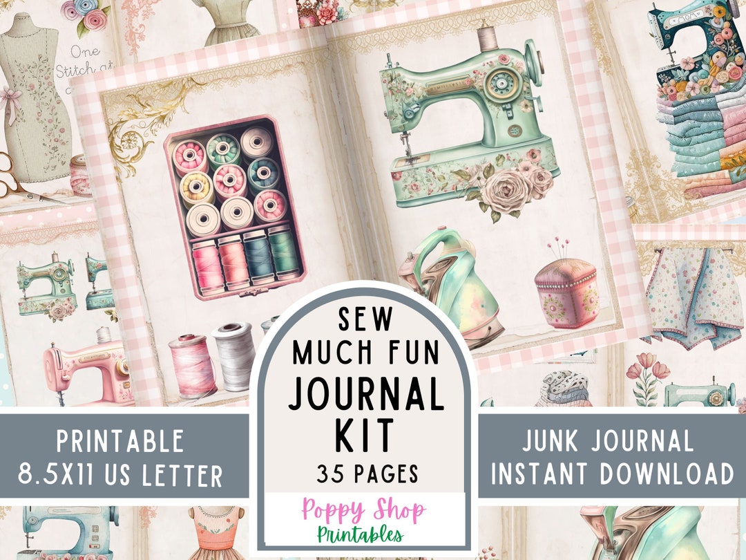 Sewing Junk Journal Kit, Sewing Journal Pages, Vintage, Seamstress ...