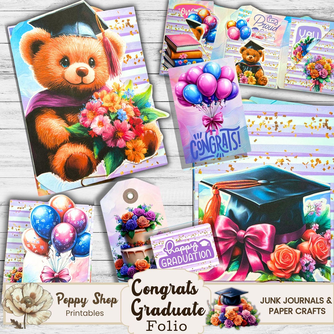 Graduation Folio, Graduation Card, Gift Card Holder, Graduation Junk ...