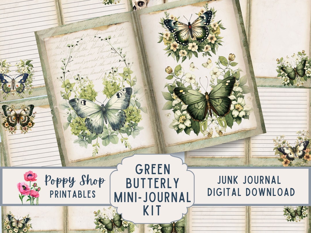 Butterfly Journal Pages, Printable Journal Pages, Lined Journal Pages ...