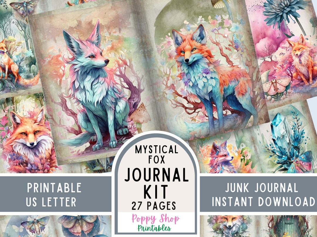 Mystical Fox Junk Journal Kit, Whimsical, Forest, Fantasy, Fox, Journal ...