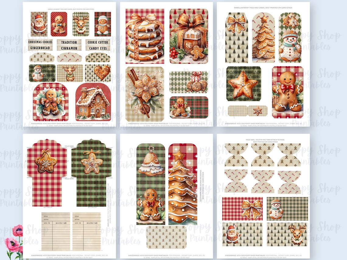 Gingerbread Cookie Ephemera, Christmas Cookies, Gingerbread Boy, Junk ...