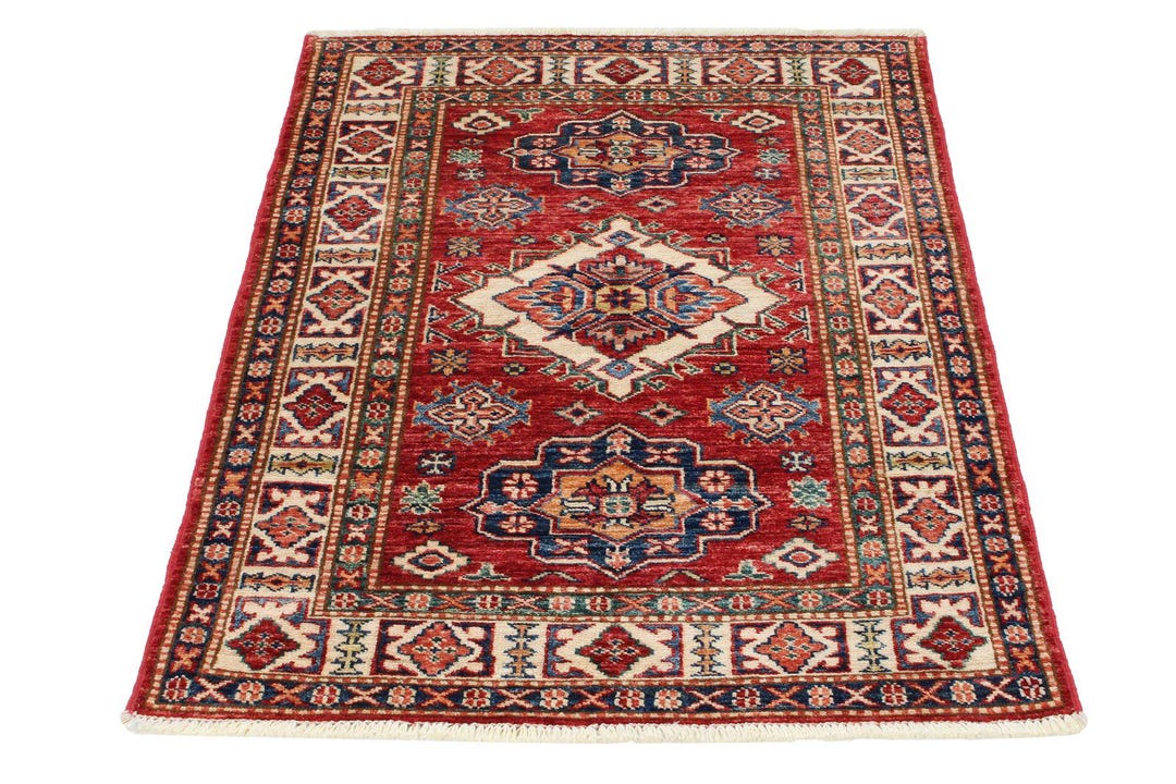 3x4 Red and Ivory Vintage Area Rug - Etsy