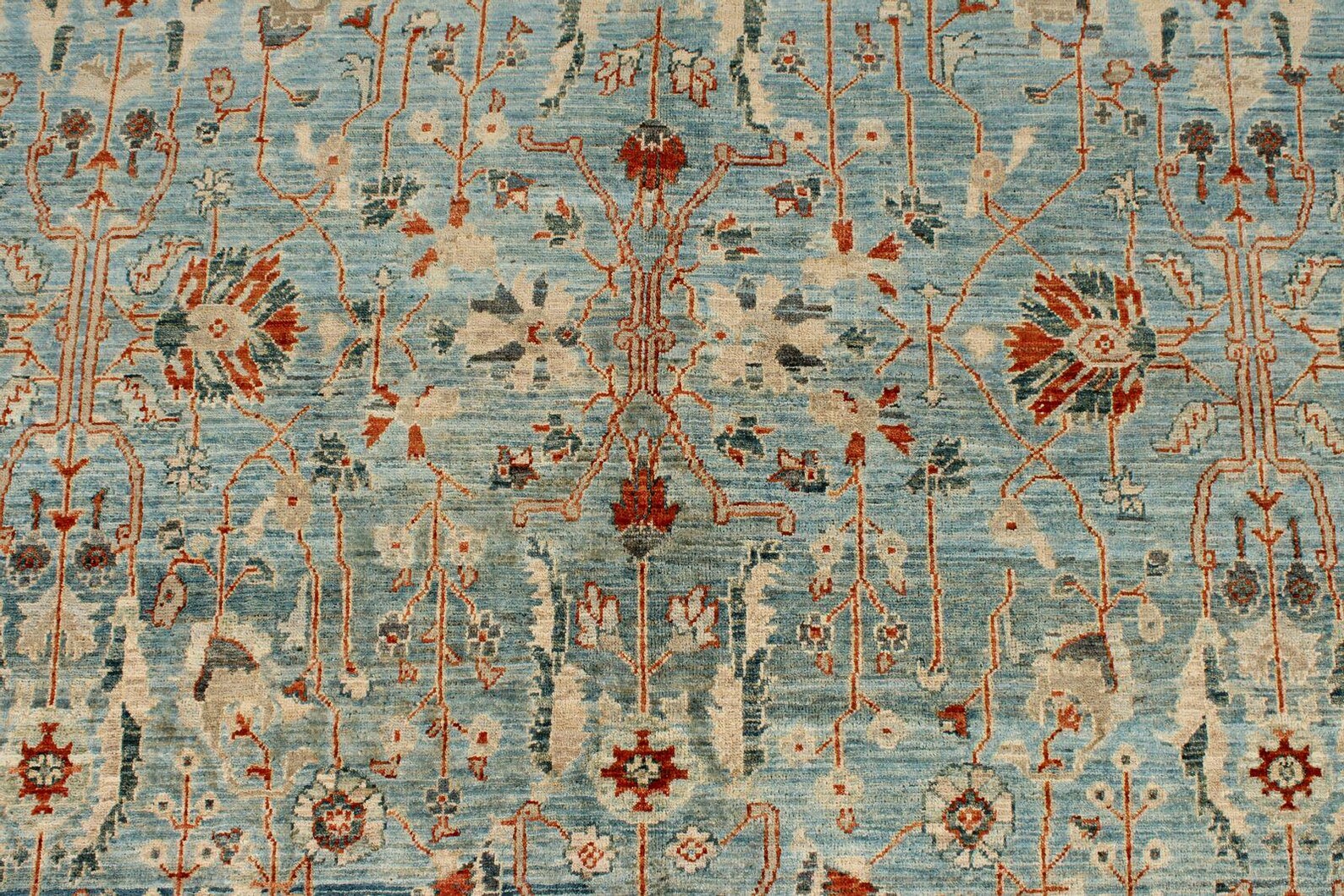 5x8 Light Blue and Rust Vintage Area Rug - Etsy