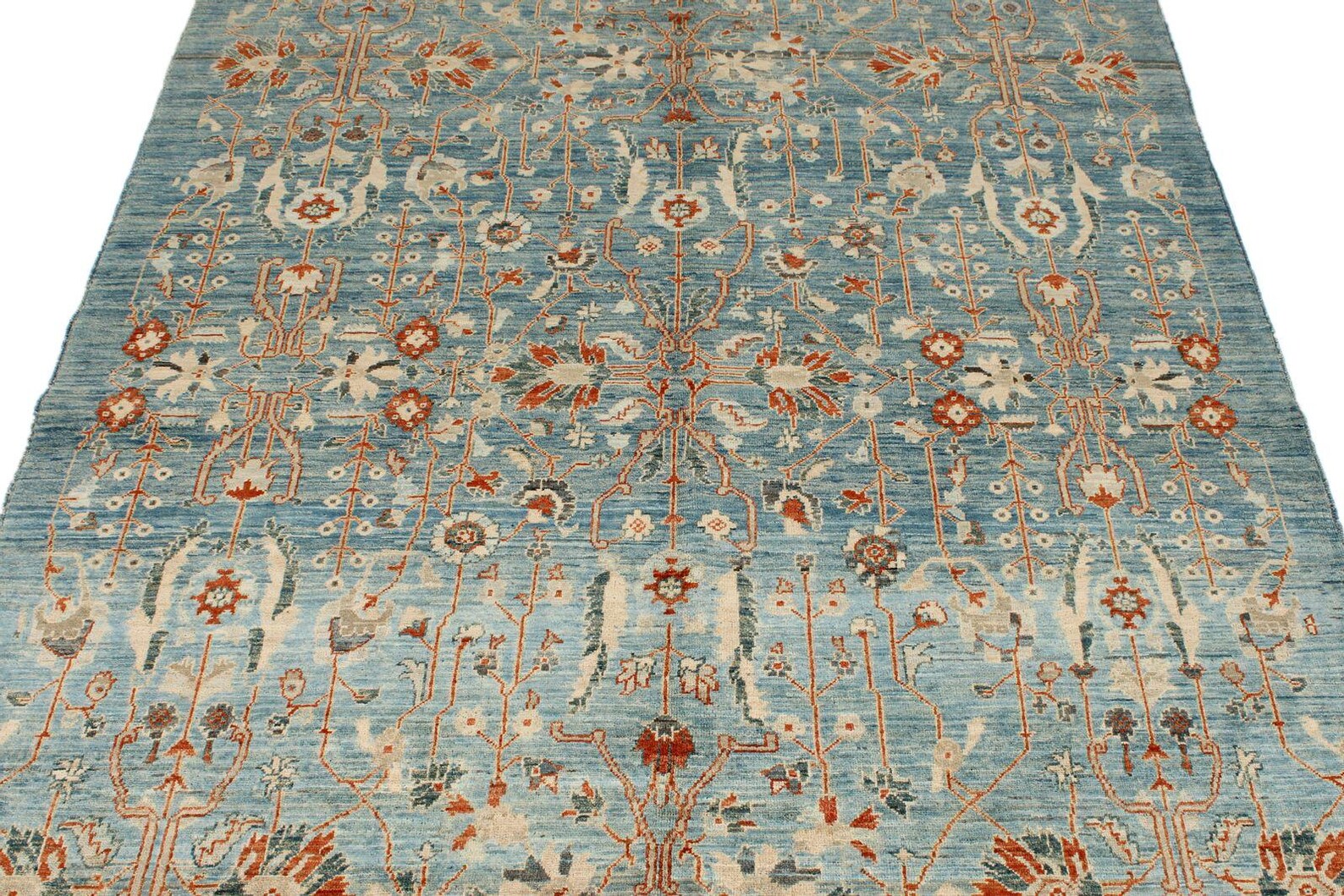 5x8 Light Blue and Rust Vintage Area Rug - Etsy