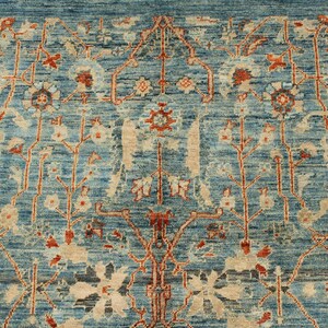 5x8 Light Blue and Rust Vintage Area Rug - Etsy