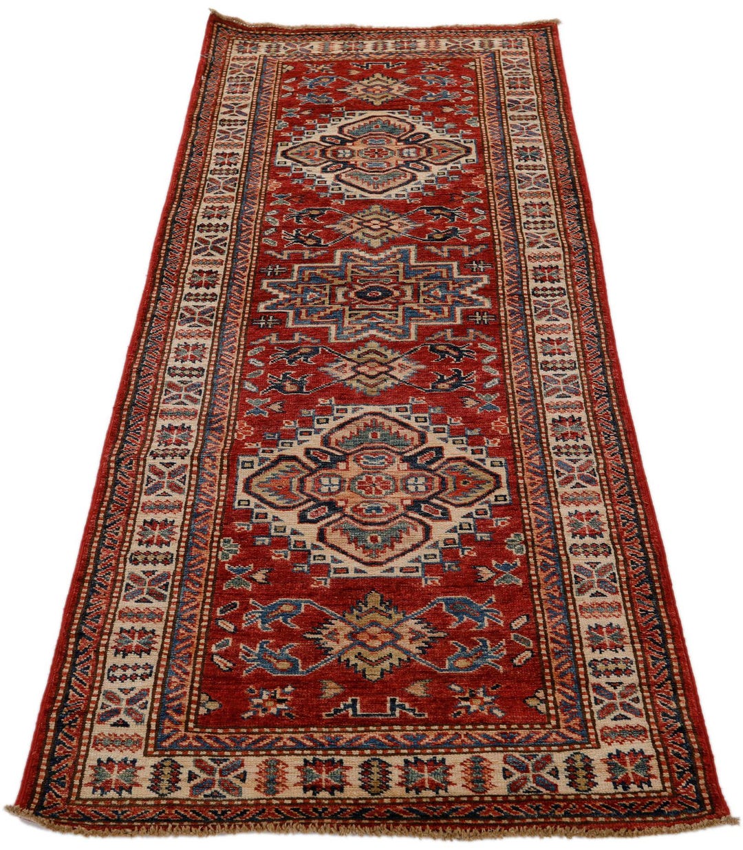2x7 Red and Ivory Vintage Area Runner - Etsy