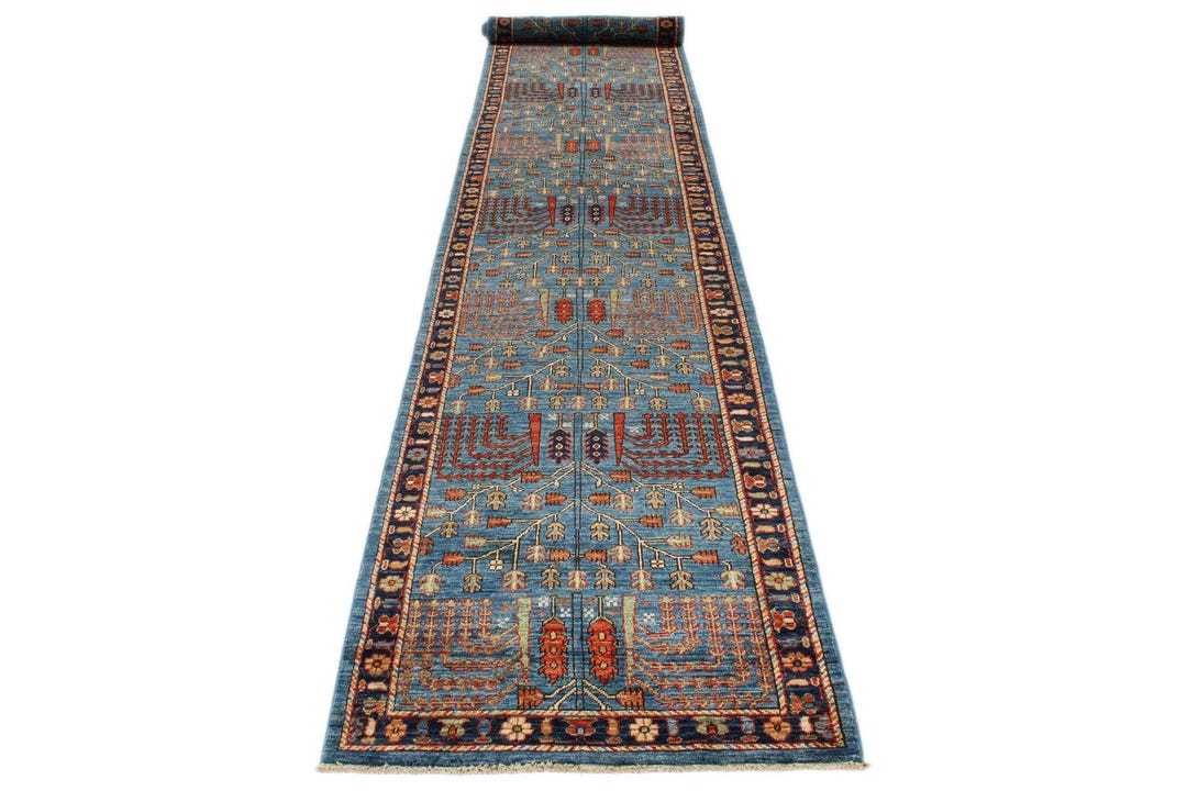 3x18 Navy and Multicolor Vintage Area Runner - Etsy