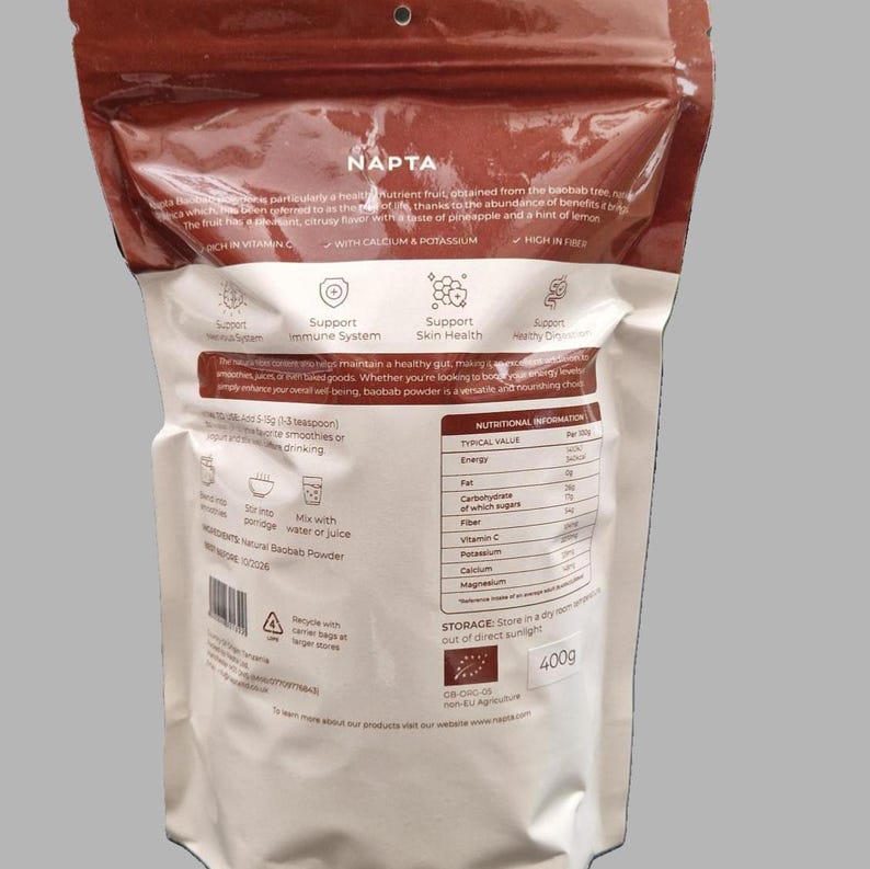 Napta Baobab Powder| Pure 100 % Natural Super Fruit | Wild Harvested - Etsy