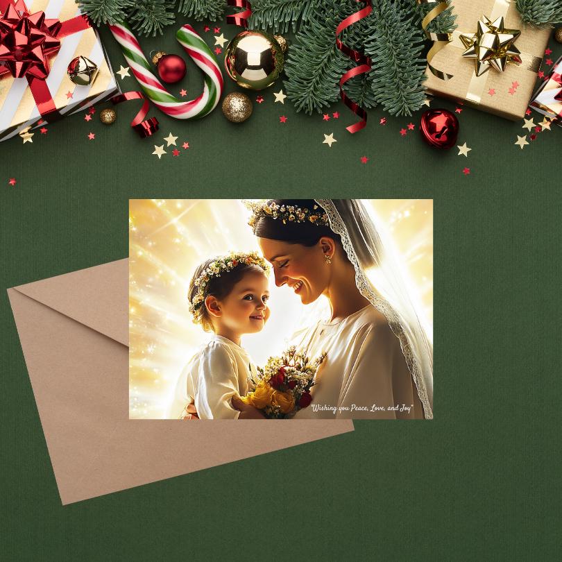 5 Mary and Baby Jesus Christmas Card Set, Printable Religious Holiday ...
