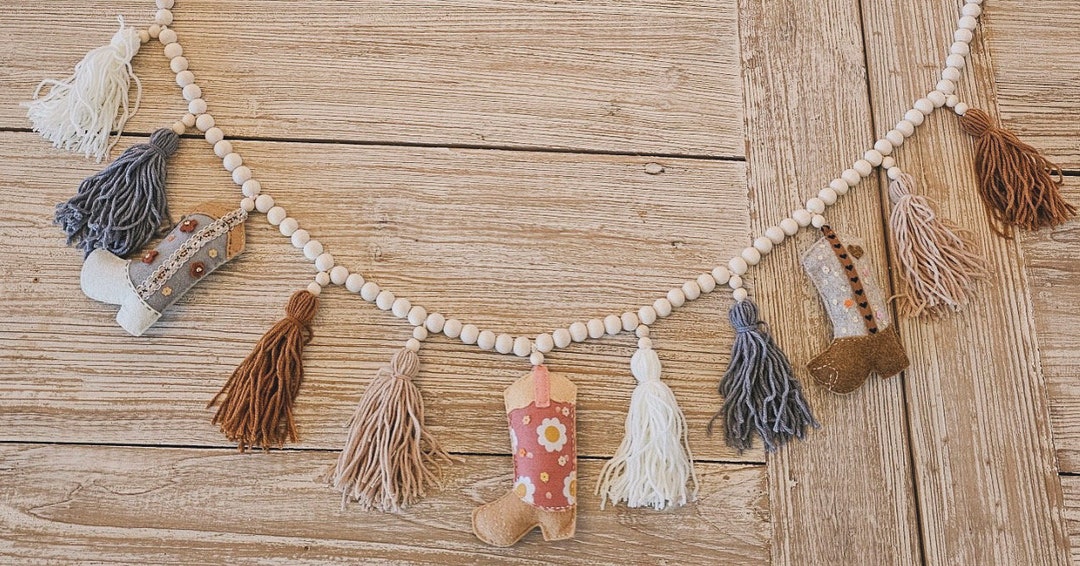 Custom Made to Order Fabric Cowboy Boot Garland - Etsy