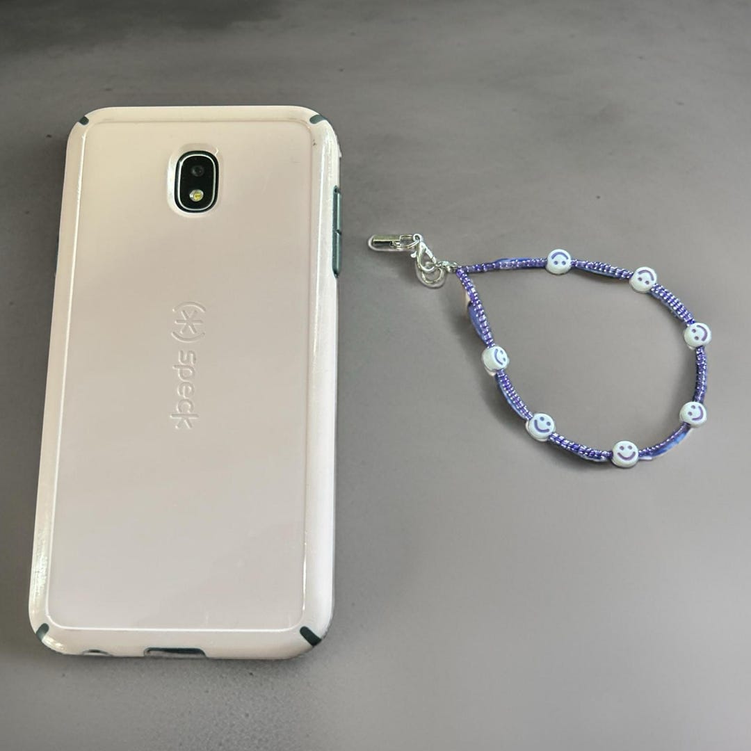 Smiley Face Phone Charm, Smiley Face Phone Cord, Smiley Face Phone ...