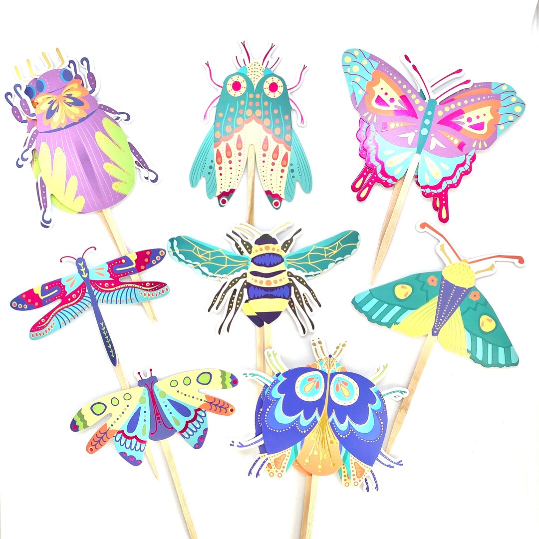 Bug Cupcake Toppers Bug Party Bee Decor Bug Baby Shower - Etsy