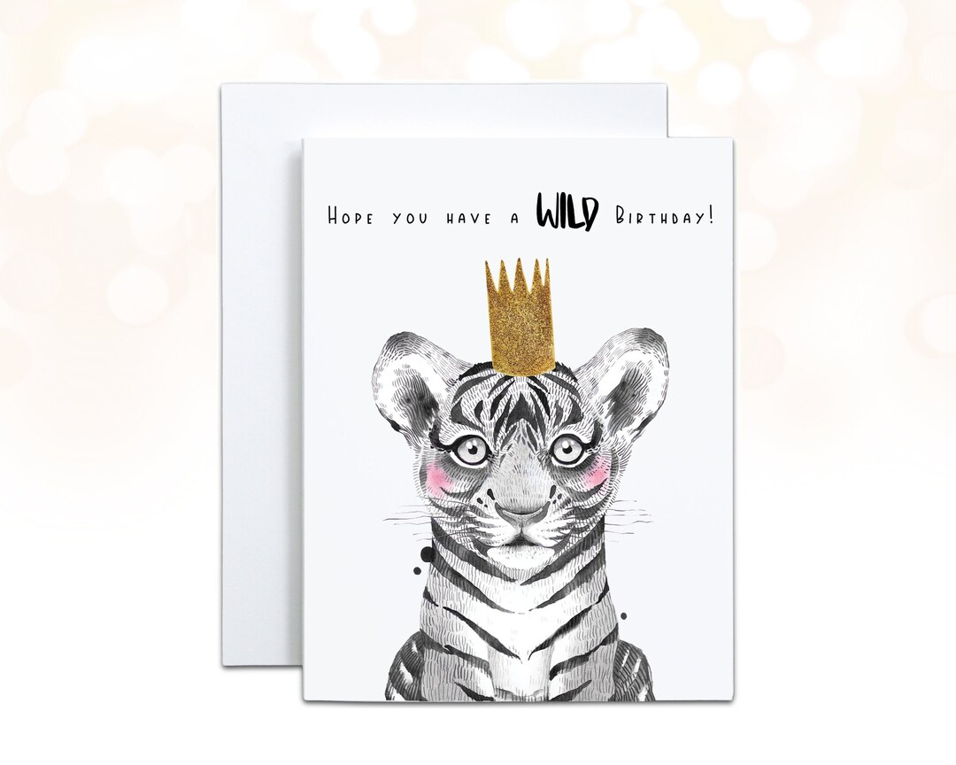 Tiger Wild One Birthday Card, Two Wild, Young Wild and Three, Year of ...