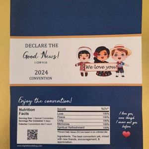 DIY Printable Candy Bar Wrappers Template, JW 2024 Convention Gift ...