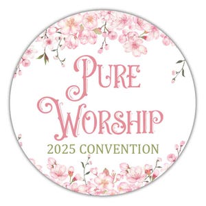 JW 2025 Special Convention Stickers for Gifts Pure Worship Pink Green ...