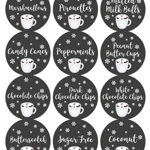PRINTED Hot Chocolate Bar Kit DIY 24 Labels 2.5 Inch and 8x10 Paper ...