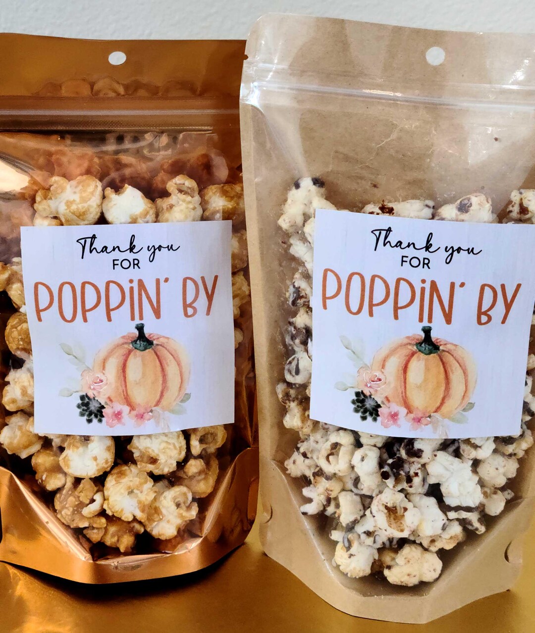 Orange Pumpkin Wedding Popcorn Favors Fall Thank You for Poppin' by ...