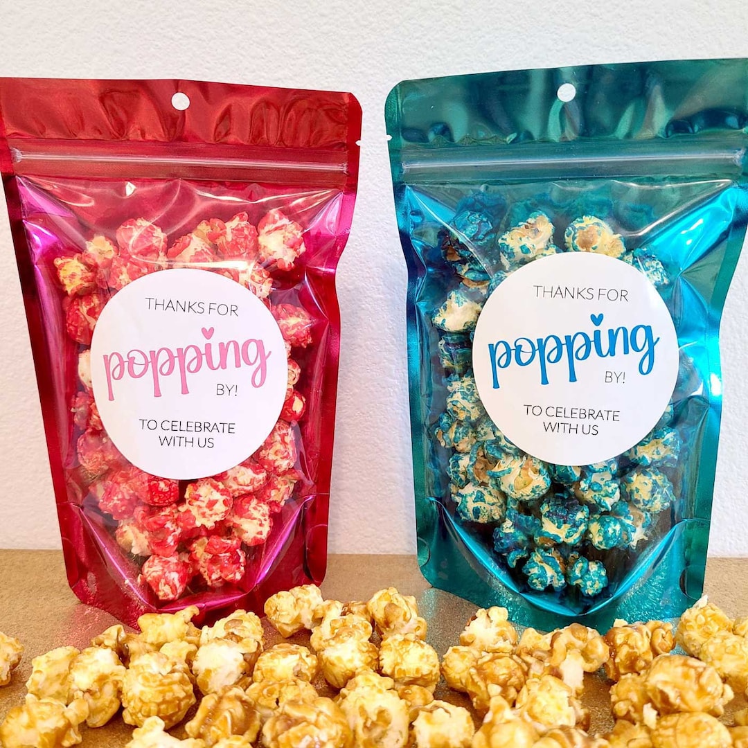 Popcorn Wedding Favors Thanks for Popping by Popcorn Favors 3 Stickers ...