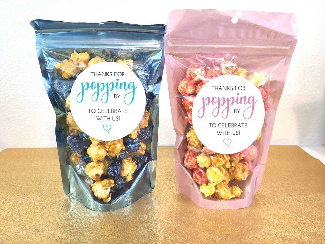 Wedding Favors Thanks for Popping by Popcorn Favors 3 Inch Stickers ...