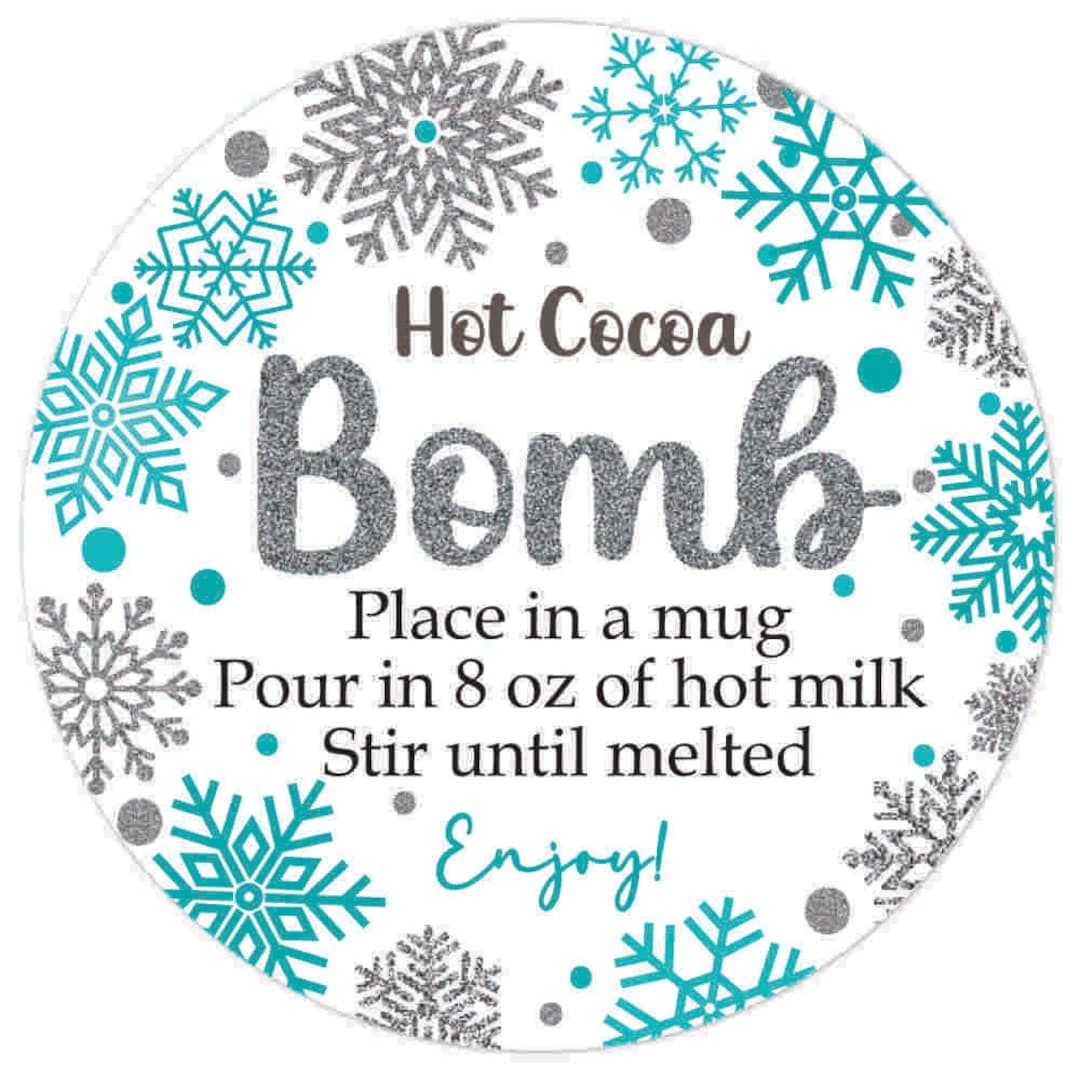 Hot Cocoa Bomb Labels 1.9 Inch Round Hot Chocolate Bomb Instructions Sticker Winter Party Favor ...
