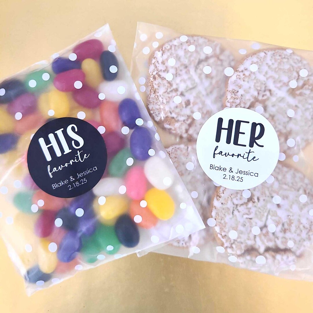 Personalized His Favorite Her Favorite Wedding Candy Favor Bags and ...