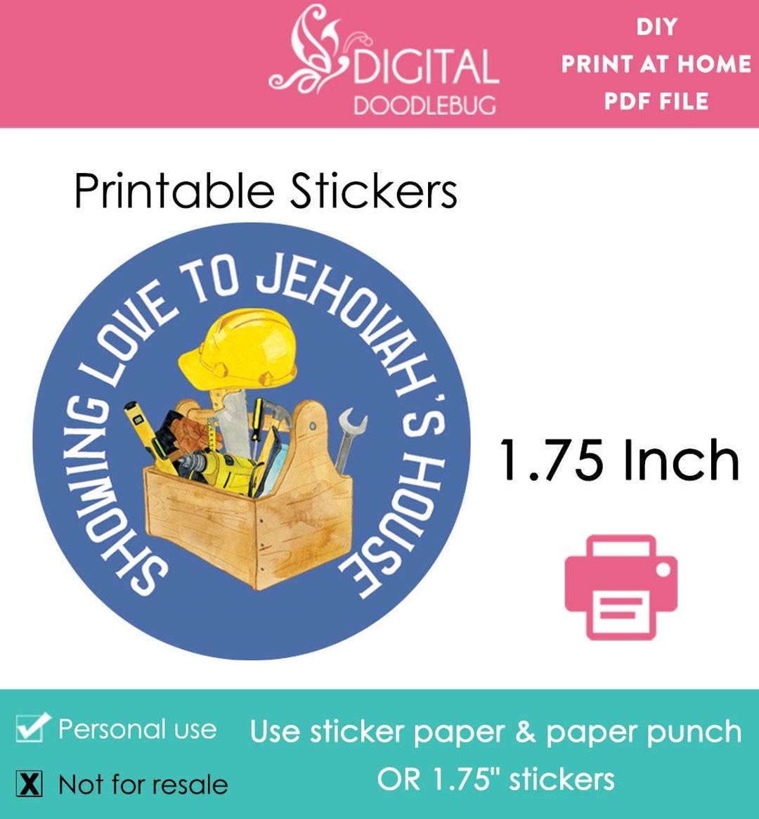 PRINTABLE 1.75 Inch Labels JW Gift LDC Gift Stickers or Buttons Showing ...