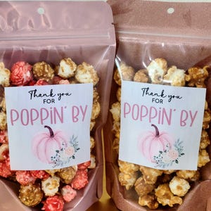 Light Pink Pumpkin Wedding Popcorn Favors Fall Thank You for Poppin' by ...