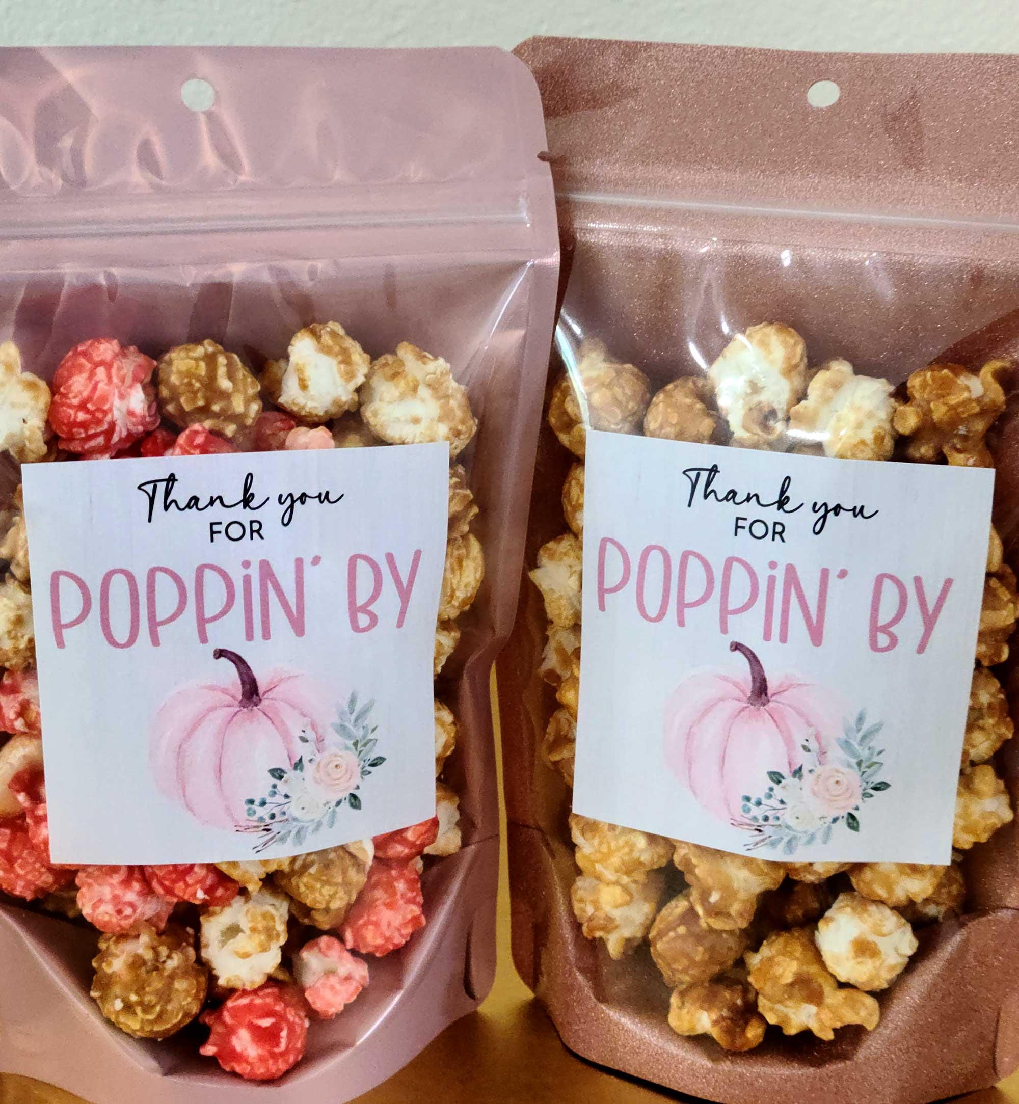 Light Pink Pumpkin Wedding Popcorn Favors Fall Thank You for Poppin' by ...